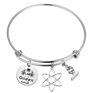 seiraa lab tech gifts for women medical technician bracelet gift lab week gifts lab queen biologist microscope jewelry（lab bracelet）