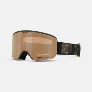 giro axis asian fit ski goggles - snowboard goggles for men - trail green cloud dust strap with vivid copper/vivid infrared lenses