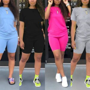 WXLAMZN Two Piece Outfits for Women Summer Short Sets Lounge Sets Tracksuit Sweatsuits