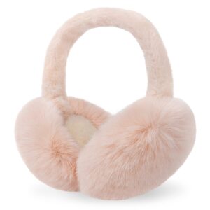 ear muffs for women, foldable winter faux furry earmuffs, cold weather cute soft ear warmer covers headband