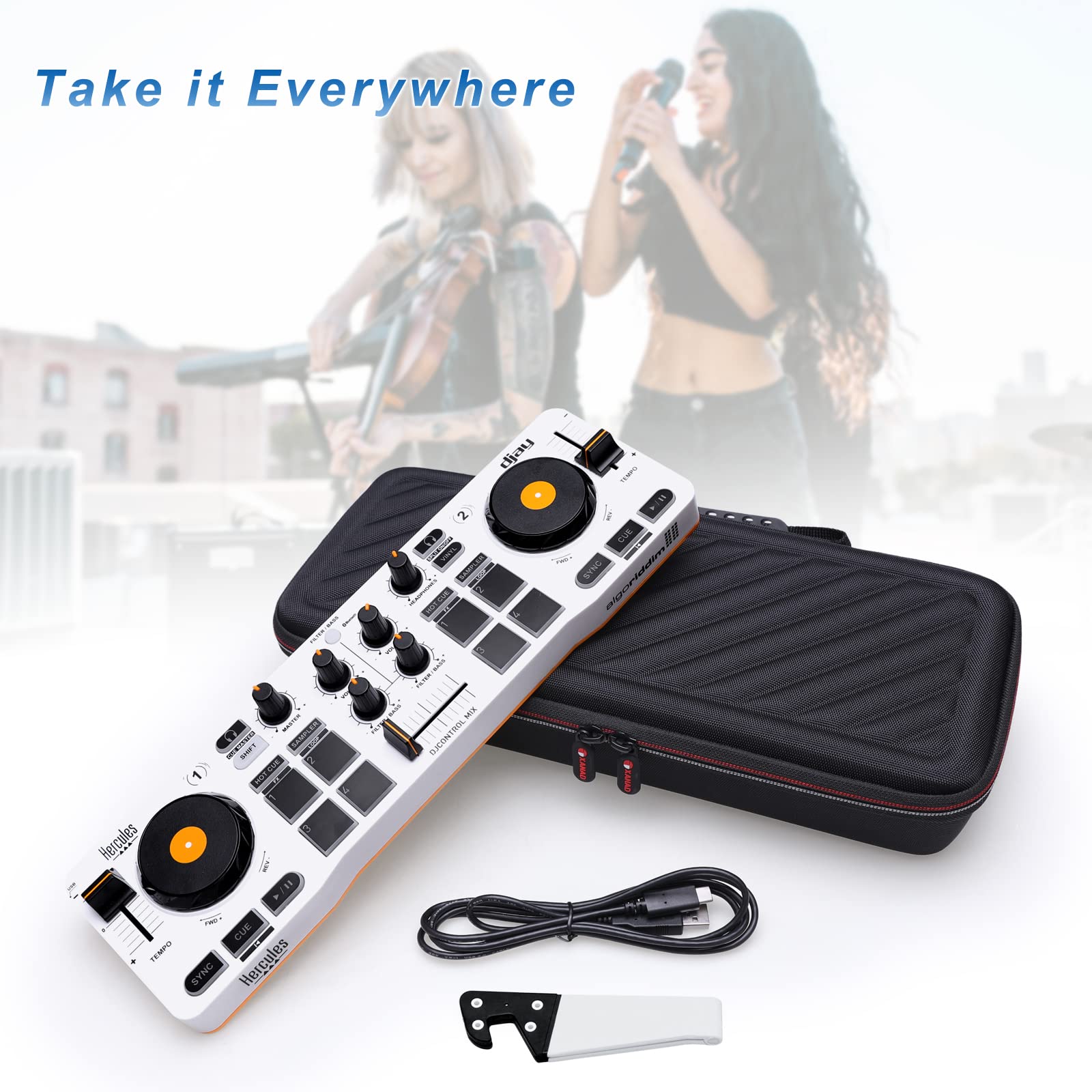 XANAD Hard Case for Hercules DJ Control Mix 2/1 or Hercules DJ DJControl Starlight Pocket USB DJ Controller - Carrying Storage Bag