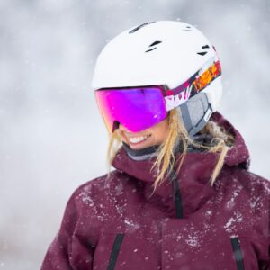 Giro Contour RS Ski Goggles - Snowboard Goggles for Men & Women - Tiger Lily/Monarch Orange Filmore Sun Strap with Vivid Rose Gold/Vivid Infrared Lenses