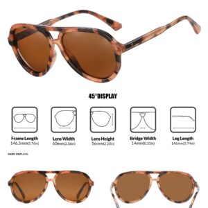 DUCO Retro Aviator Polarized Sunglasses Women Men Vintage Double Bridge Sun Glasses Classic Shades DC1208