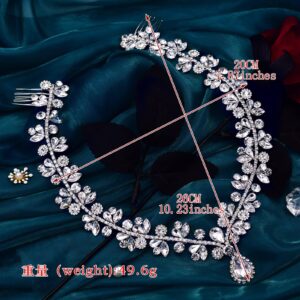 azaleas Bridal Crystal Rhinestone Headband for Women, Hair Comb with Headdress Chain and Head Jewelry Hair Pieces