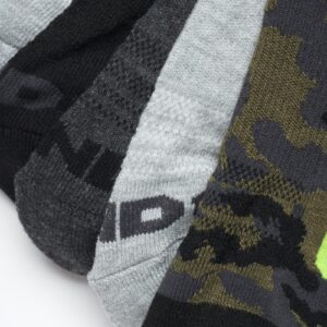 AND1 Boys' Socks - Athletic Cushion Low Cut Socks (8 Pack), Size Small-Medium, Green Camo