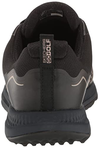 Skechers Women's Go Elite 5 Arch Fit Waterproof Golf Shoe Sneaker, Black/Rose Gold Sport, 5.5