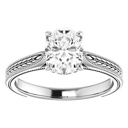 Mois 3 CT Oval Colorless Moissanite Engagement Ring for Women/Her, Wedding Bridal Ring Set, Eternity Sterling Silver Solid Gold Diamond Solitaire 4-Prong Sets for Her (6)