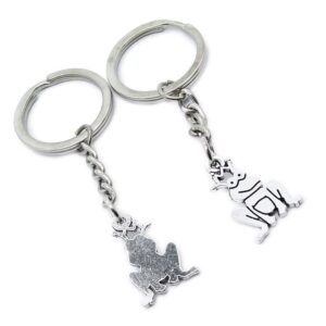 100 pieces keychain keyring door car key chain ring tag charms supplies td6i6f frog prince