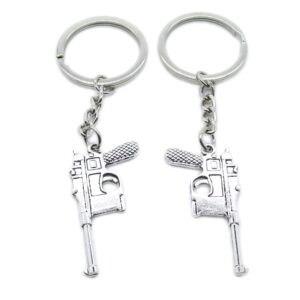 100 pieces keychain keyring door car key chain ring tag charms supplies mk3f3h pistol gun