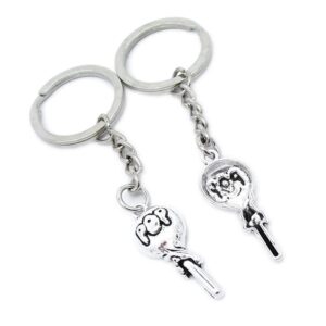 100 pieces keychain keyring door car key chain ring tag charms supplies cr8b8h lollipop lolly