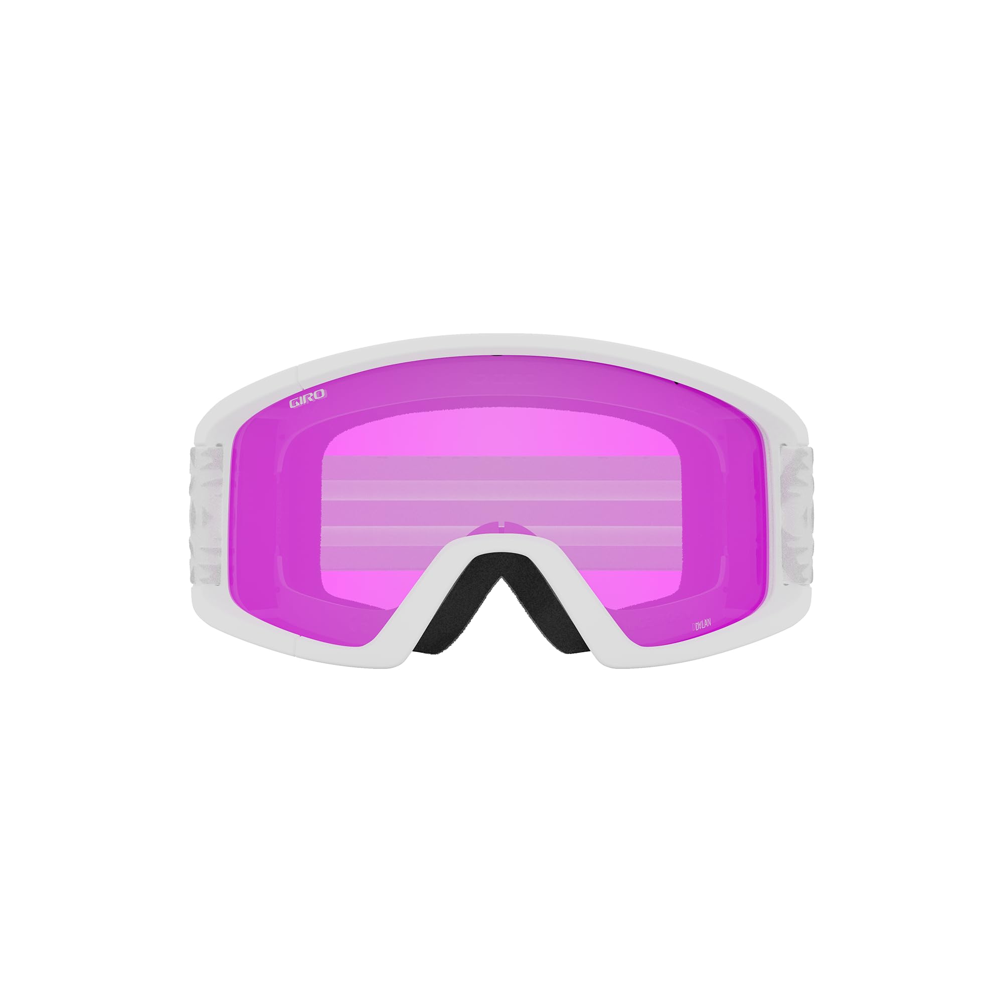 Giro Dylan Asian Fit Ski Goggles - Snowboard Goggles for Women & Youth - White Flake Strap with Amber Pink/Yellow Lenses