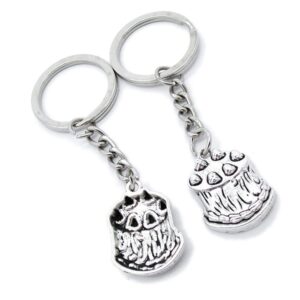 100 pieces keychain keyring door car key chain ring tag charms supplies lp3t8n birthday cake