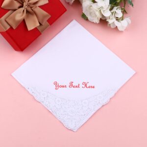 Sinseike Personalized Wedding Gift Embroidered Handkerchief, Custom Embroidered Wedding Day Bride Gift (Personalized)