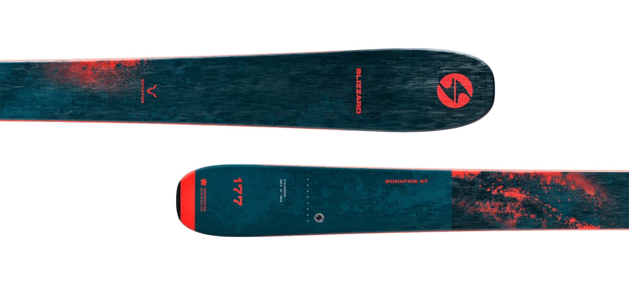 Blizzard Men's Bonafide 97 Trueblend All-Mountain Woodcore Off-Trail Stiff Dark Blue/Red Skis, Size 177