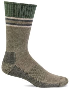 sockwell men's canyon iii crew sock, khaki 2 - l/xl