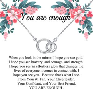 tgbje motivational gift you are enough jewelry for women friend encouragement gift inspiration gift affirmation necklace gift (you are enough)