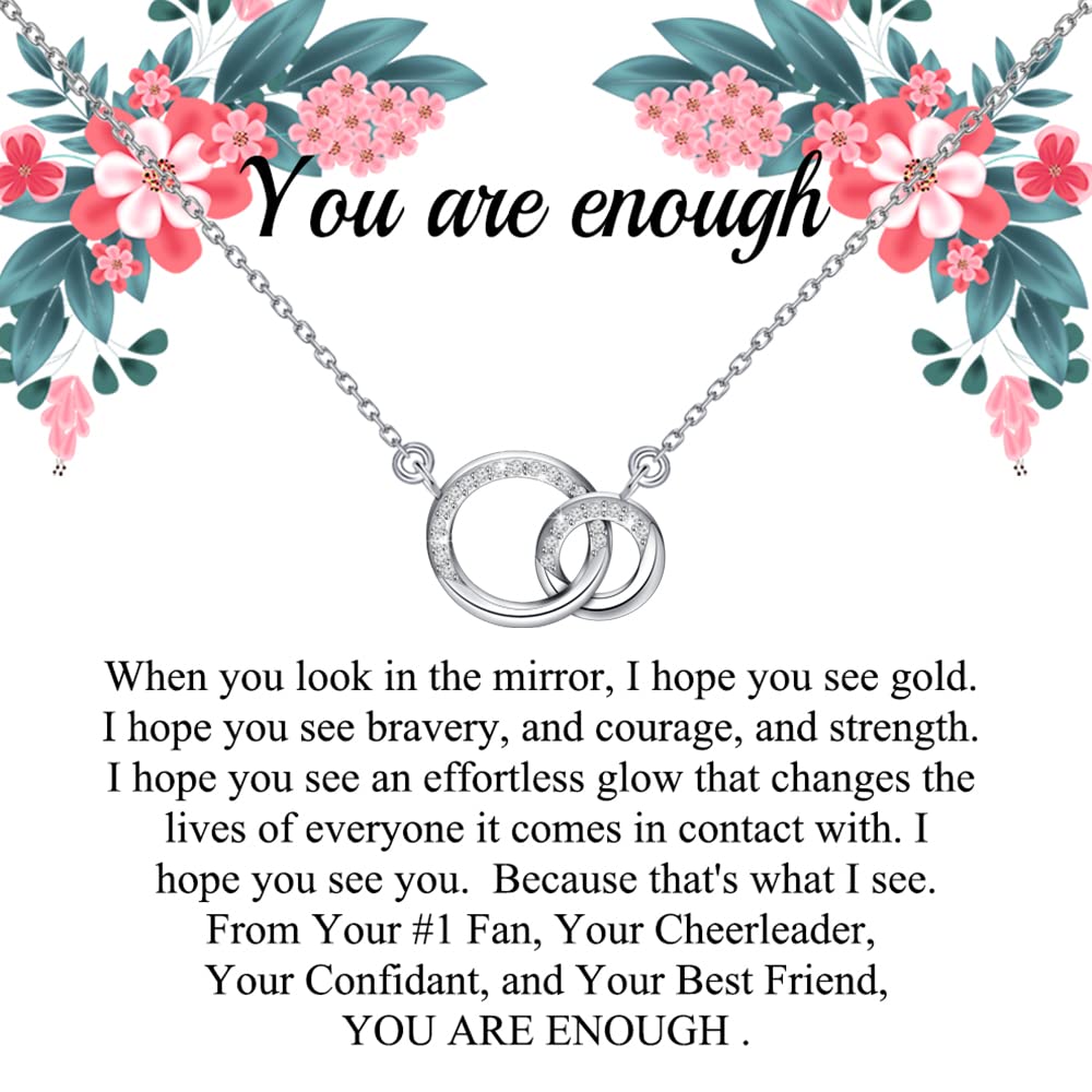 TGBJE Motivational Gift You Are Enough Jewelry For Women Friend Encouragement Gift Inspiration Gift Affirmation Necklace Gift (you are enough)