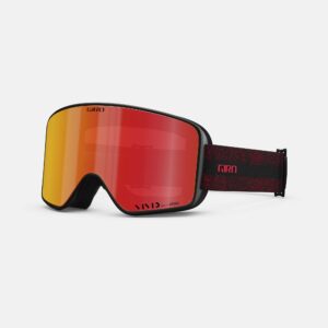 giro method asian fit ski goggles - snowboard goggles for men & women - red expedition strap with vivid ember/vivid infrared lenses