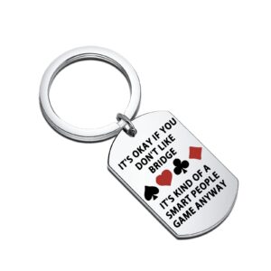 faadbuk funny bridge gift bridge lover gift bridge keychain for bridge player bridge themed gift (bridge)