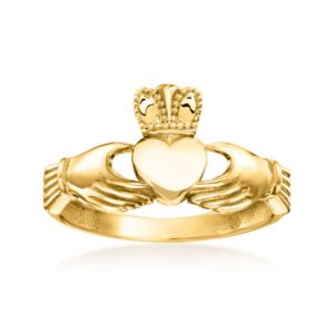 ross-simons 14kt yellow gold claddagh ring. size 8