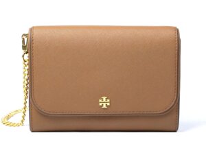 tory burch emerson chain wallet leather cross body bag (moose)