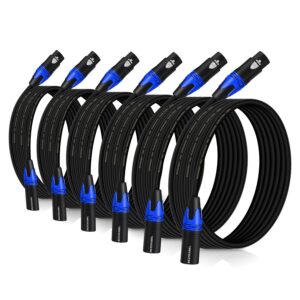 bezokabel xlr cables, xlr microphone cables 6 ft 6 packs balanced xlr speaker cable male to female 3-pin for microphone audio mixer speaker system (6 pack)