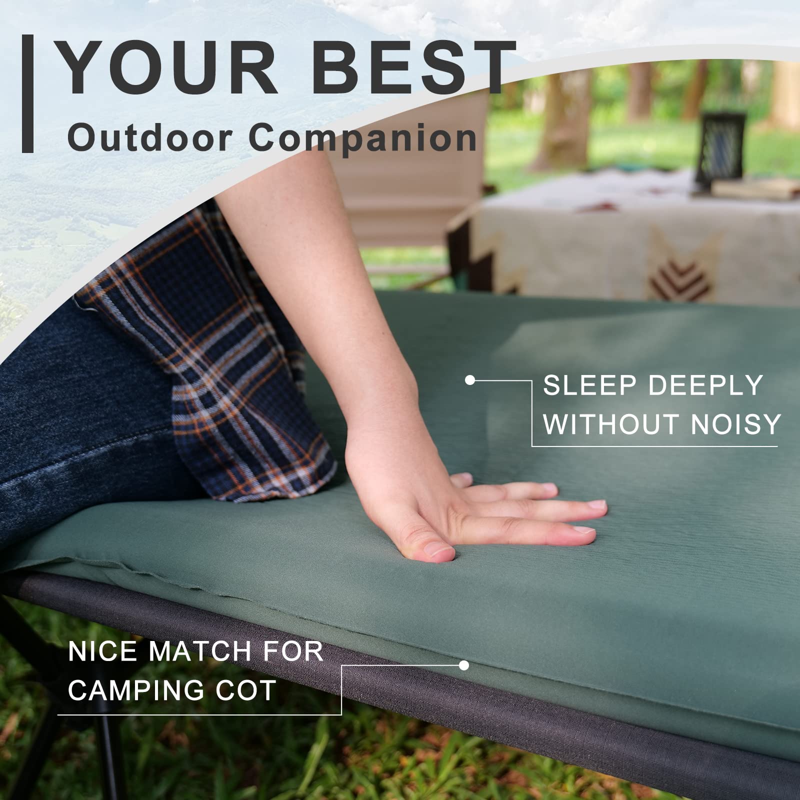 ELECINNOV Self Inflating Sleeping Pad for Camping with Electric Pump 3.14" Ultra-Thick Memory Foam Camping Mats 9.5 R-Value Insulated Camping Pad Air Mattress with Pillow for Car Camping