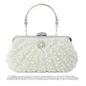 ofuleo evening handbag pearl clutch wedding bag formal purse for prom party dating casual for women