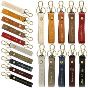 20 pcs christian key chain leather religious keychain inspirational bible key chains verse quote keychains christmas gifts (multi colors)