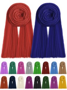 yahenda 18 pieces women scarfs shawl hijab soft cotton hemp long scarf head wraps travel scarf for women scarves wrap head scarve, 18 colors, 27 x 69 inches