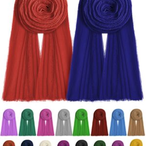 Yahenda 18 Pieces Women Scarfs Shawl Hijab Soft Cotton Hemp Long Scarf Head Wraps Travel Scarf for Women Scarves Wrap Head Scarve, 18 Colors, 27 x 69 Inches