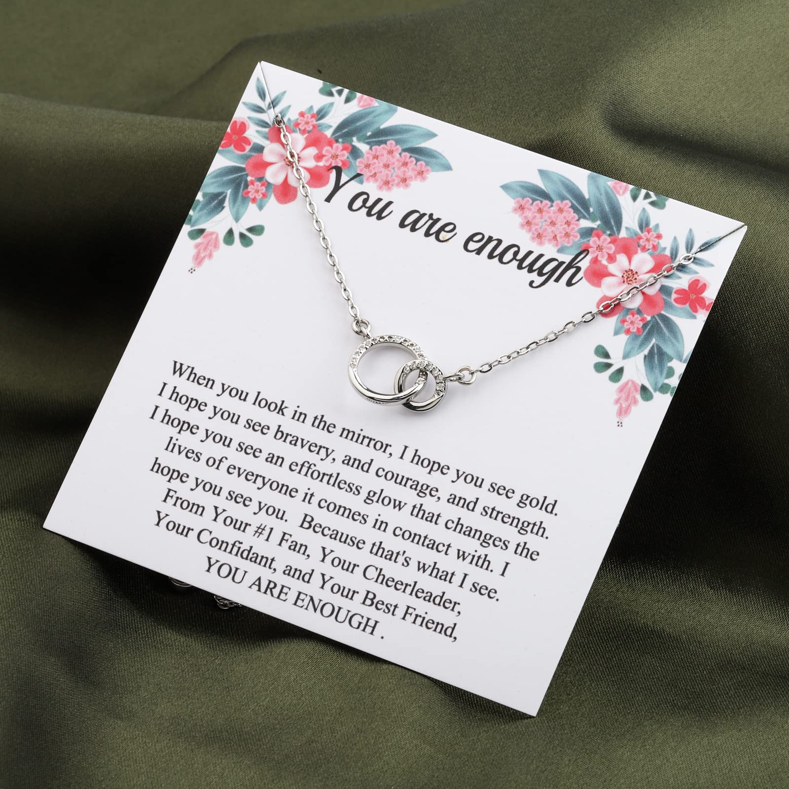 TGBJE Motivational Gift You Are Enough Jewelry For Women Friend Encouragement Gift Inspiration Gift Affirmation Necklace Gift (you are enough)