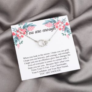 TGBJE Motivational Gift You Are Enough Jewelry For Women Friend Encouragement Gift Inspiration Gift Affirmation Necklace Gift (you are enough)