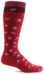 sockwell women's twinkle firm graduated compression sock, ruby - s/m