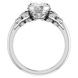 Mois 3 CT Oval Colorless Moissanite Engagement Ring for Women/Her, Wedding Bridal Ring Set, Eternity Sterling Silver Solid Gold Diamond Solitaire Bezel Sets for Her (4)