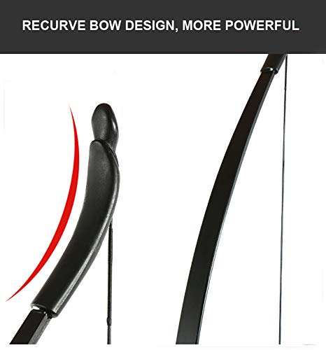 TOPARCHERY Archery 57" Takedown Youth Recurve Bow Hunting Black Long Bow for Beginner Teenagers Right Left Hand Black - Draw Weight 20lbs 30lbs (20)