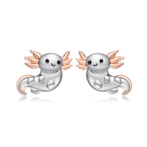 axolotl earrings 925 sterling silver axolotl stud earrings cute animal jewelry gifts for women