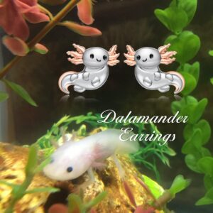 Axolotl Earrings 925 Sterling Silver Axolotl Stud Earrings Cute Animal Jewelry Gifts for Women