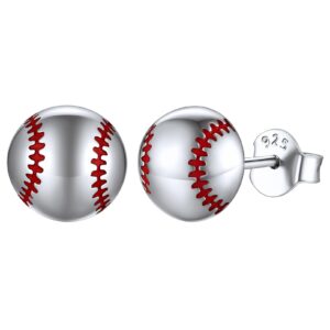 chicsilver baseball earrings for women 925 sterling silver ball stud earrings for women men sports accessories jewelry fans gift