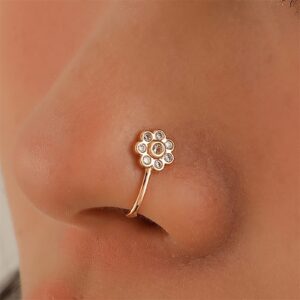 nose adjustable ring for women fake ring piercing nose non-piercing fake ring nose ring clip-on nose jewelry nose piercing jewelry stud (b, one size)