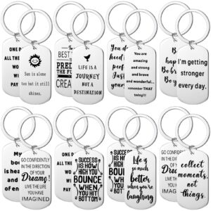 yinkin 16 pcs motivational keychains bulk thank you keychains with inspirational quotes team gifts, christmas appreciation gifts for staff, friend teacher, coworkers and employees team