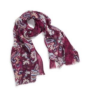 vera bradley women's lightweight soft fringe scarf, paisley jamboree, one size