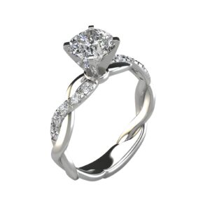 open ring set 18k princess gold diamond ring rose engagement eternal ring wedding (l, l)