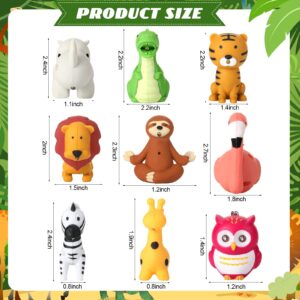 Nosiny 9 Pcs Animal Keychains Pediatric Nurse LED Keychains Animal Badge Key Ring for Kids Boys Girls Party Favor, 9 Style