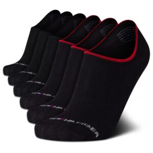 tommy hilfiger men's athletic socks - cushion sport liners (6 pack), size 7-12, black