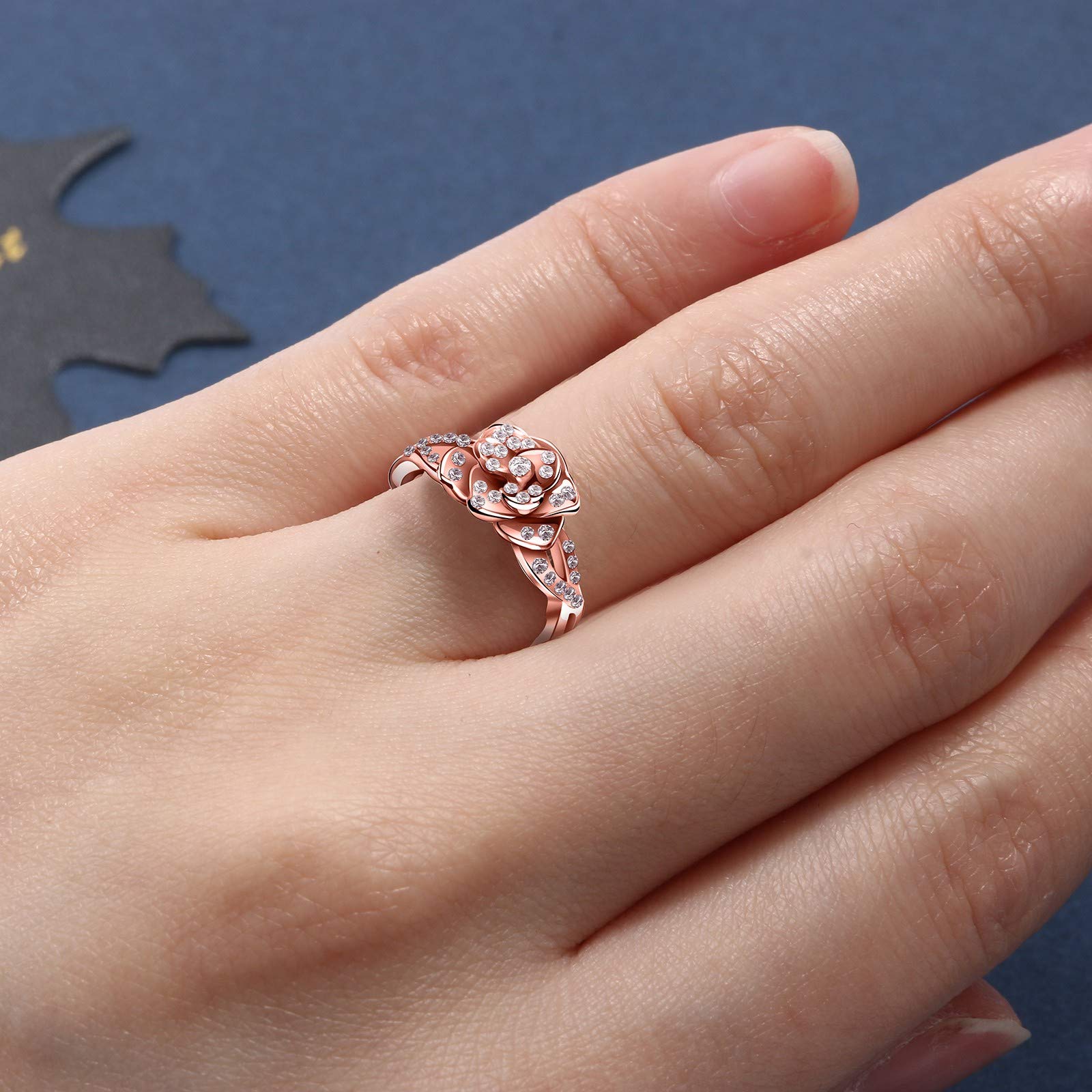 Cock Ring Set Engagement Out Jewelry Wedding Women Gift Commemorate Accessories Ring Rings (Rose Gold, 5)