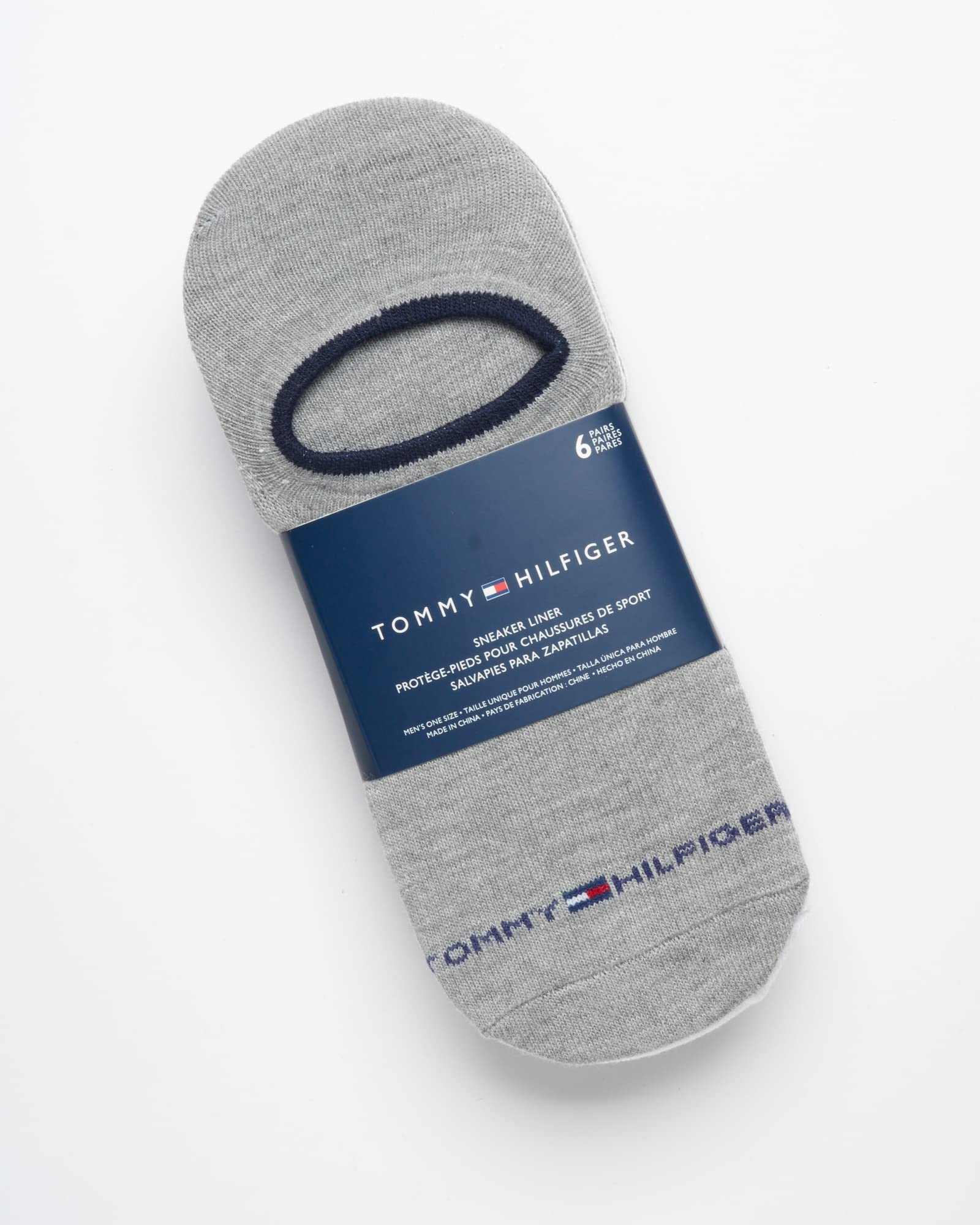 Tommy Hilfiger Men's Athletic Socks - Cushion Sport Liners (6 Pack), Size 7-12, Grey Assorted