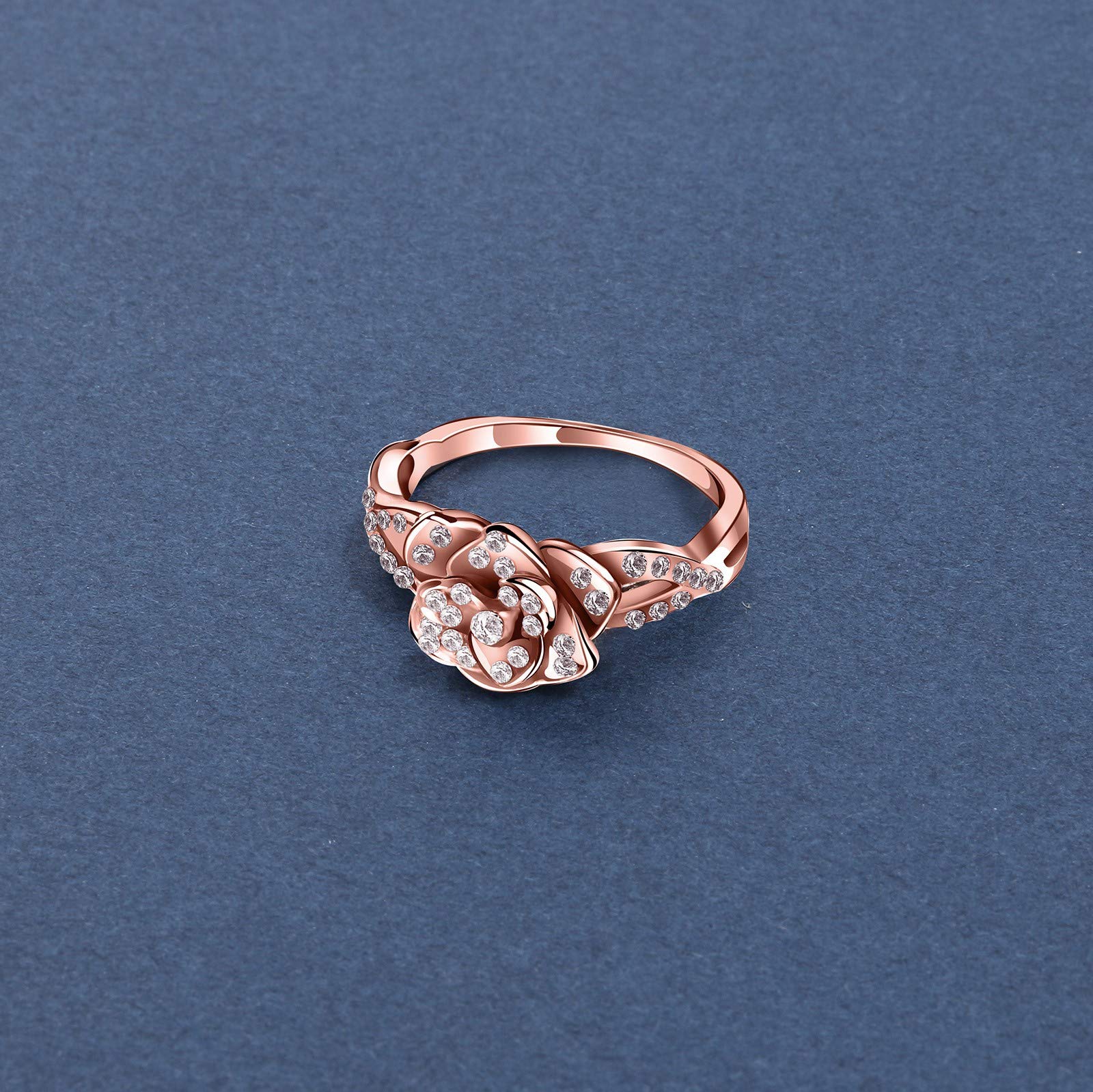 Cock Ring Set Engagement Out Jewelry Wedding Women Gift Commemorate Accessories Ring Rings (Rose Gold, 5)