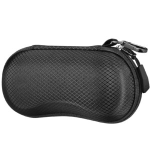 fintie sunglasses case, hard eva shell shockproof sport glasses case with metal carabiner travel zipper eyeglasses case (black)