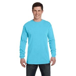 comfort colors men's 6014 adult long sleeve a lagoon blue